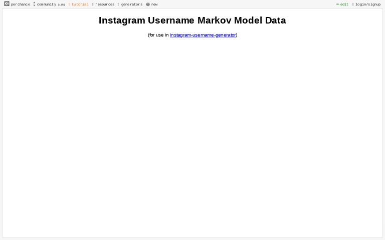 Instagram Username Markov Model Data ― Perchance Generator
