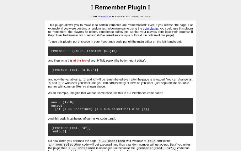 💾 Remember Plugin 💾