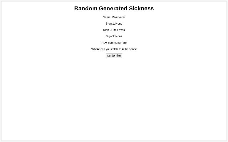 Random Generated Sickness