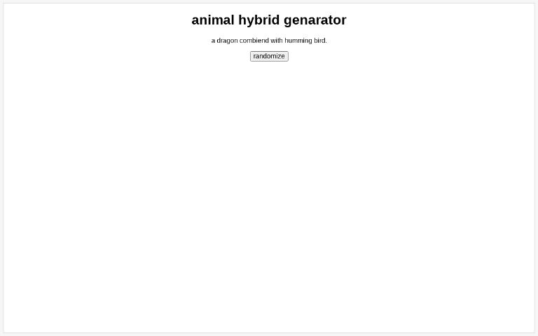 animal hybrid genarator ― Perchance Generator