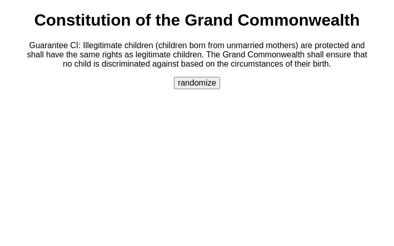 Constitution of the Grand Commonwealth ― Perchance Generator