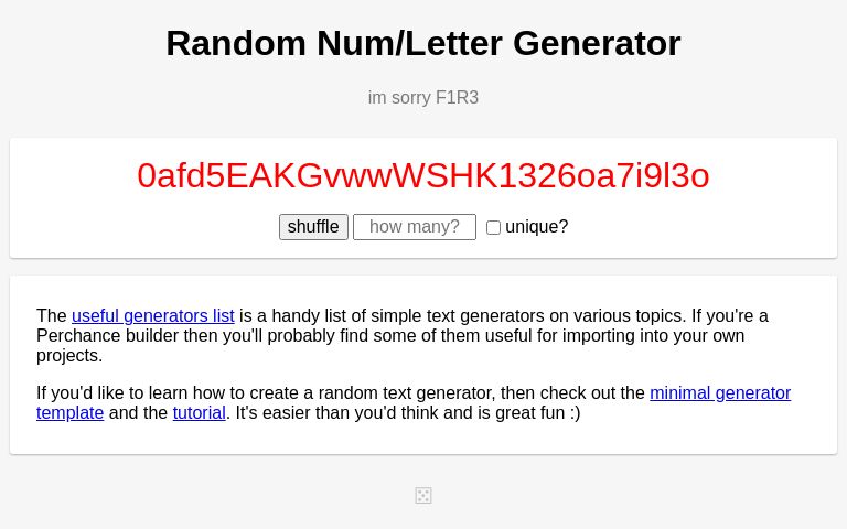 Random Num/Letter Generator