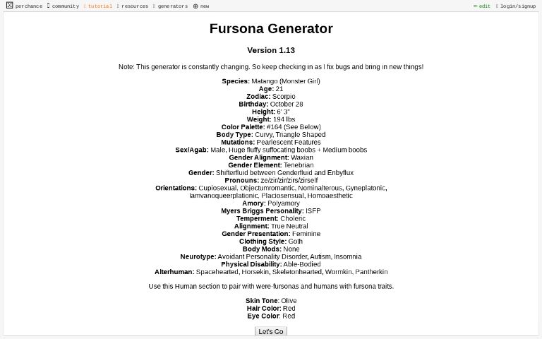 Fursona Generator