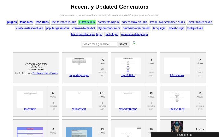 Recently Updated Generators