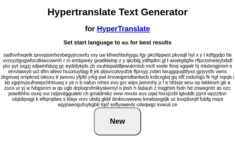 Hypertranslate Text Generator