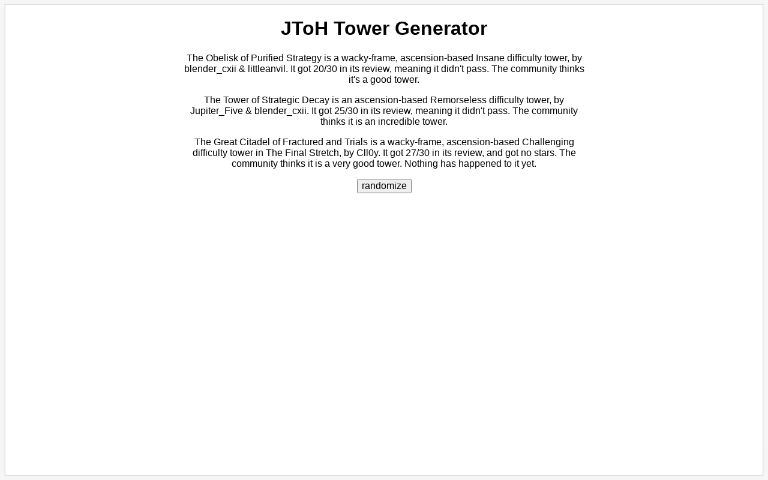 JToH Tower Generator