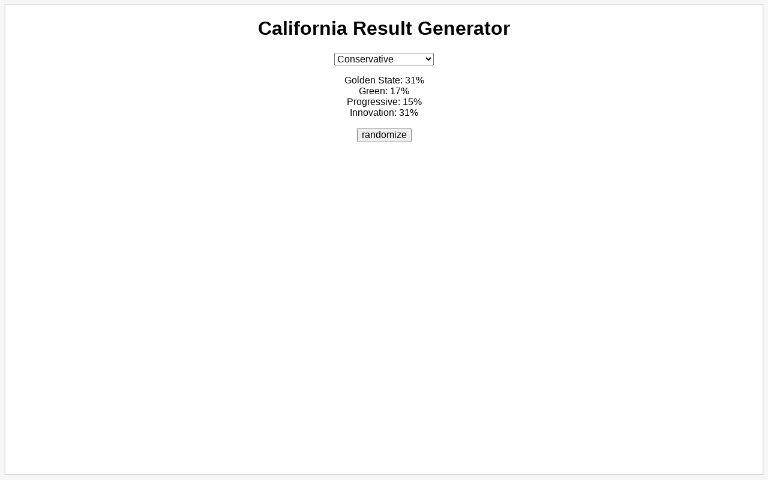 California Result Generator