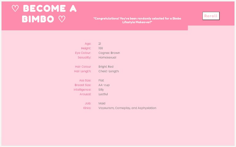 Become A Bimbo ♡ ― Perchance Generator