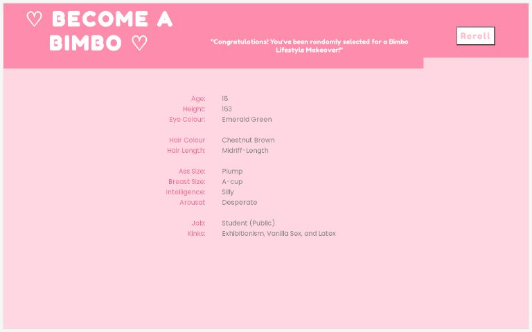Become A Bimbo ♡ ― Perchance Generator