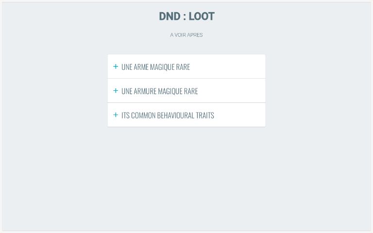 DND : LOOT ― Perchance Generator