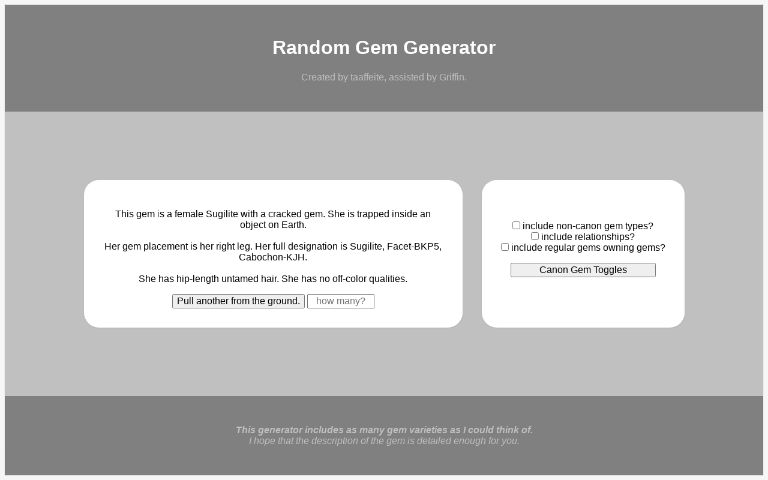 Random Gem Generator