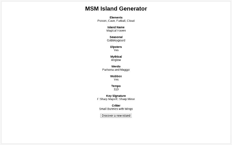 MSM Island Generator