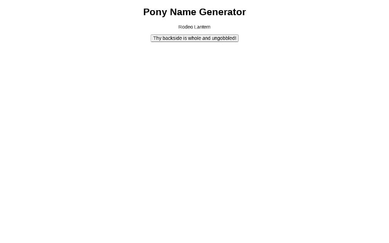 Pony Name Generator