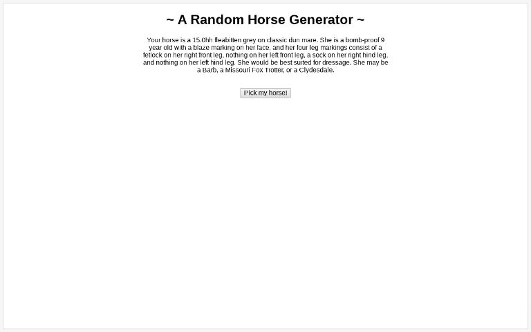 A Random Horse Generator