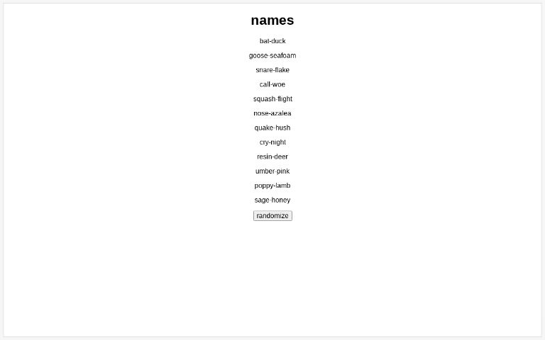 names ― Perchance Generator