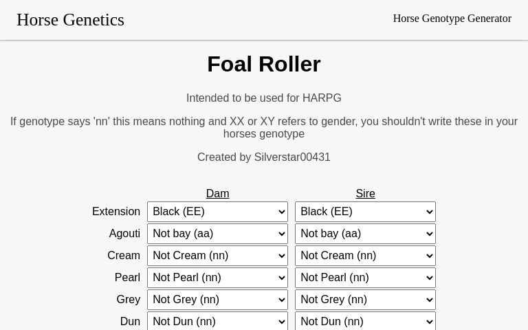 Foal Roller ― Perchance Generator