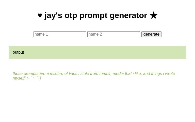 ㅤ♥︎ jay's otp prompt generator