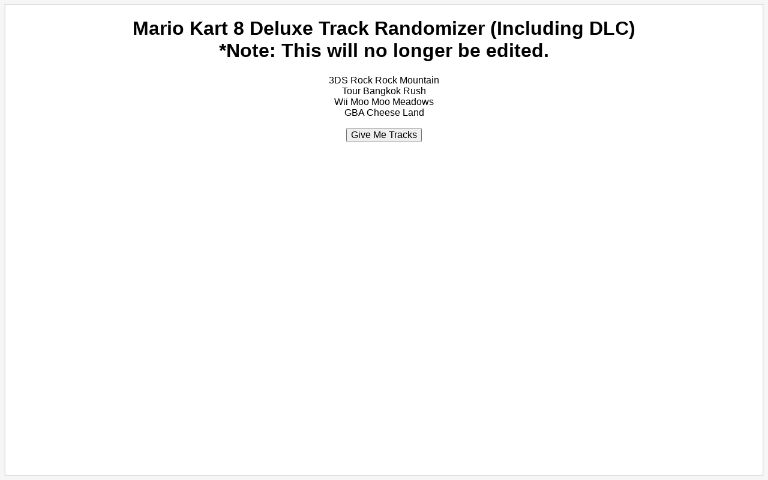 Mario Kart 8 Deluxe Track Randomizer (Including DLC) *Note: This will ...