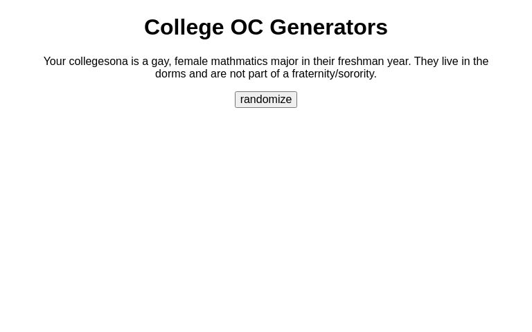 College OC Generators