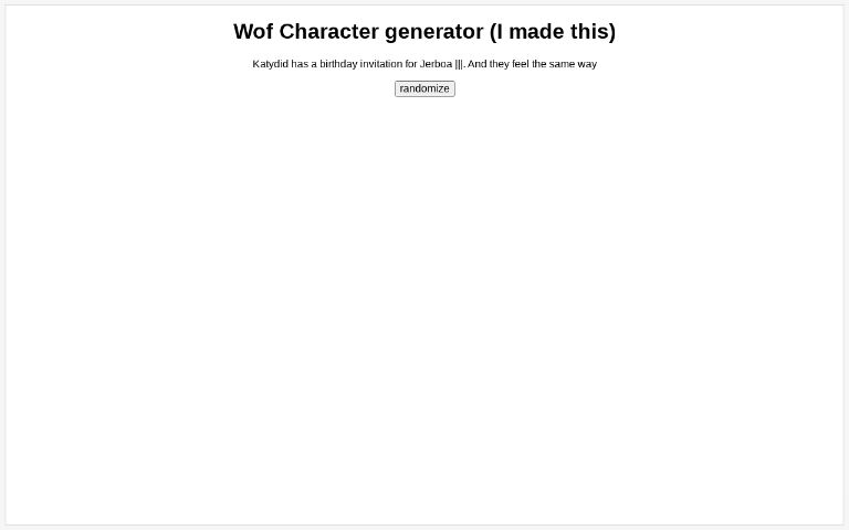 Wof Character generator (I made this)