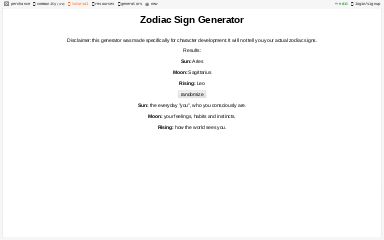 Zodiac Sign Generator