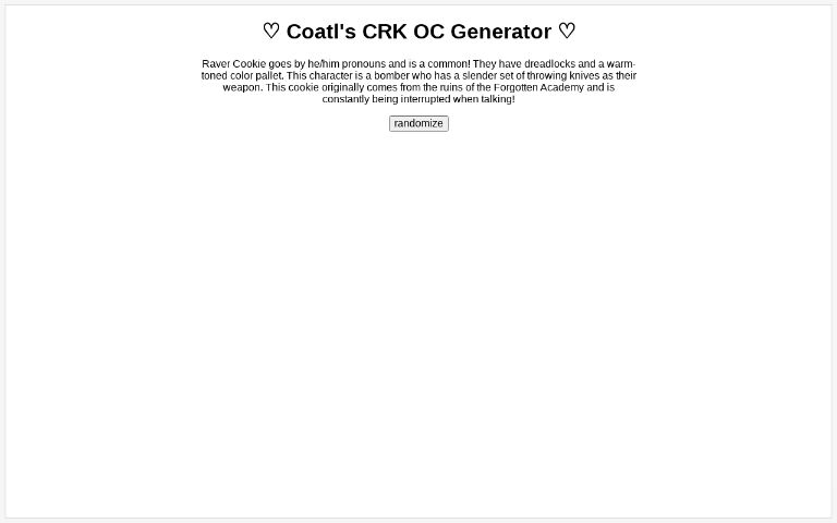 Coatl's CRK OC Generator ♡