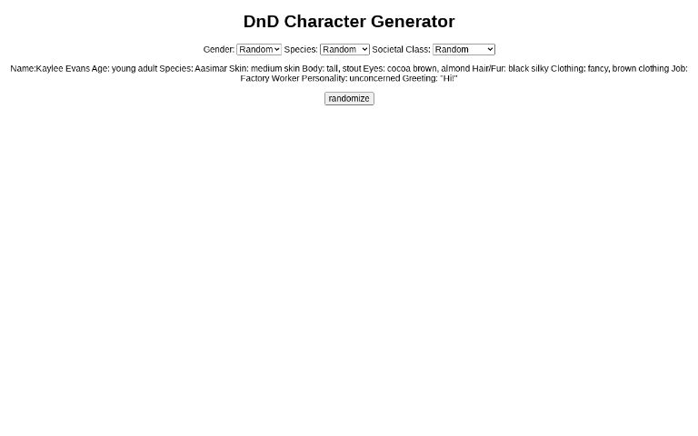 DnD Character Generator