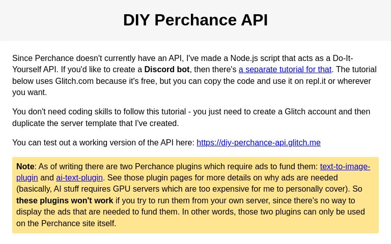 DIY Perchance API ― Perchance Generator