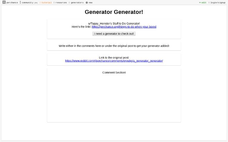 Generator Generator!