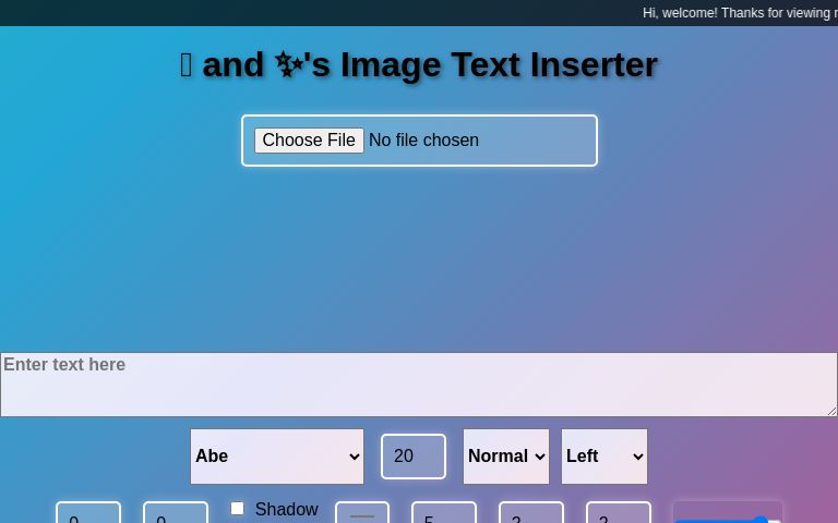 🛸 and 's Image Text Inserter ― Perchance Generator