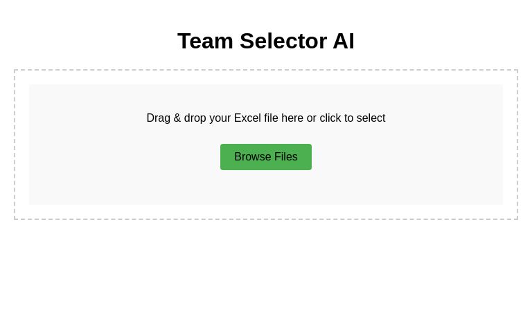 Team Selector AI ― Perchance Generator