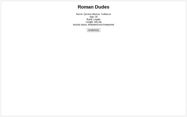 Roman Dudes ― Perchance Generator