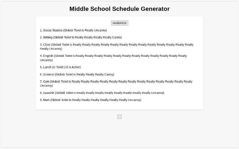 Middle School Schedule Generator