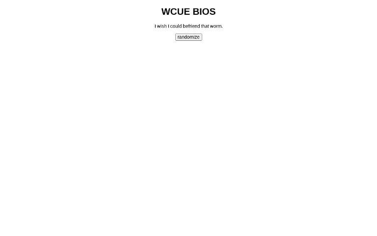 WCUE BIOS ― Perchance Generator