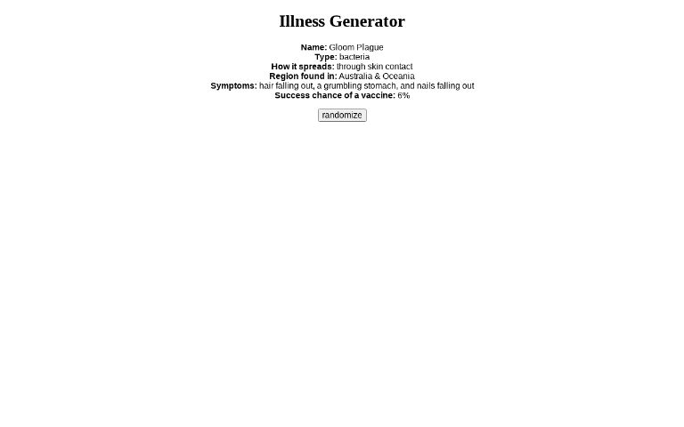 Illness Generator