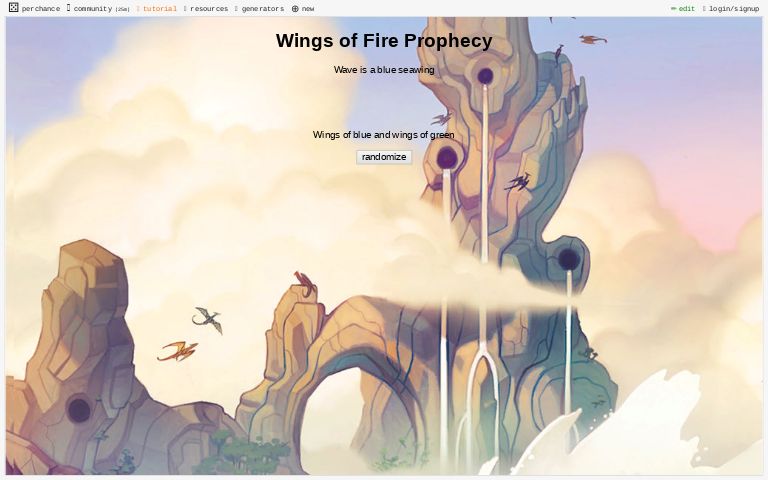 Wings of Fire Prophecy ― Perchance Generator