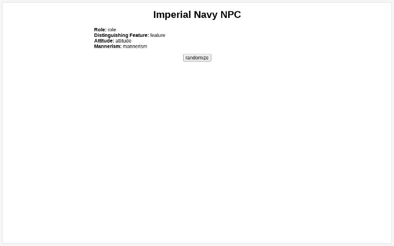 Imperial Navy NPC ― Perchance Generator