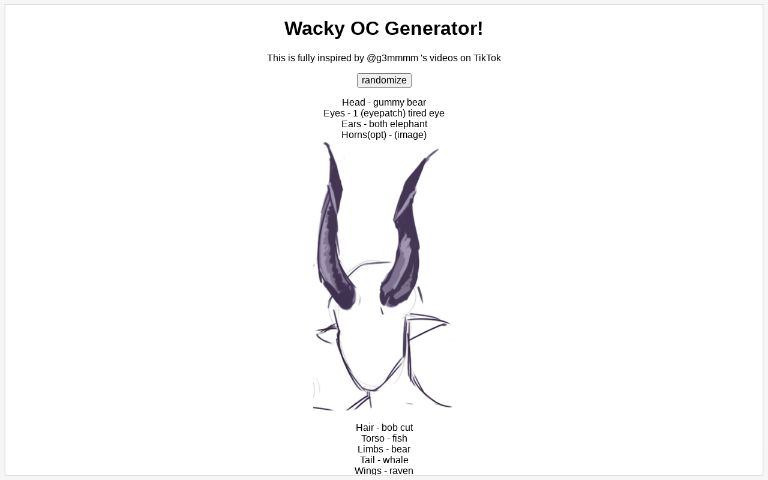 Wacky OC Generator!