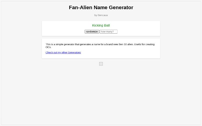 Fan-Alien Name Generator