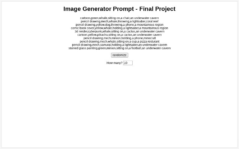 Image Generator Prompt - Final Project