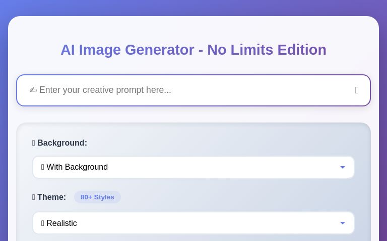 AI Image Generator - No Limits Edition