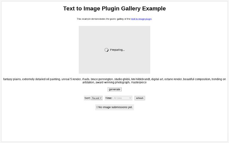 Text to Image Plugin Gallery Example