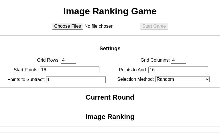 Image Ranking Game ― Perchance Generator