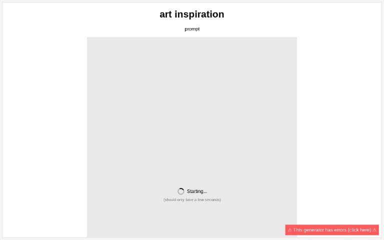 art inspiration ― Perchance Generator