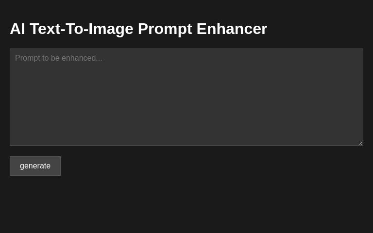 AI Text-To-Image Prompt Enhancer ― Perchance Generator