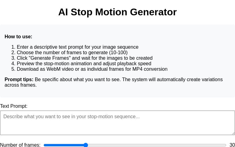AI Stop Motion Generator