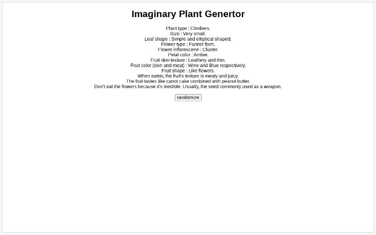 Imaginary Plant Genertor