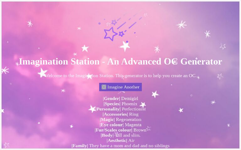 Imagination Station - An Advanced OC Generator