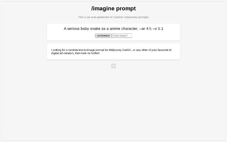 /imagine prompt ― Perchance Generator