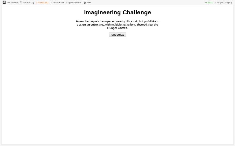 Imagineering Challenge ― Perchance Generator